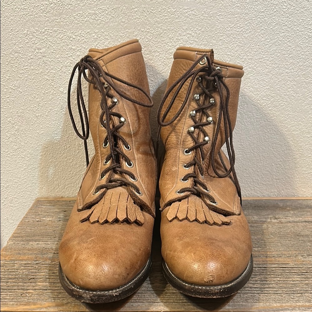 Men’s Justin Lace Up Ropers - Gem
